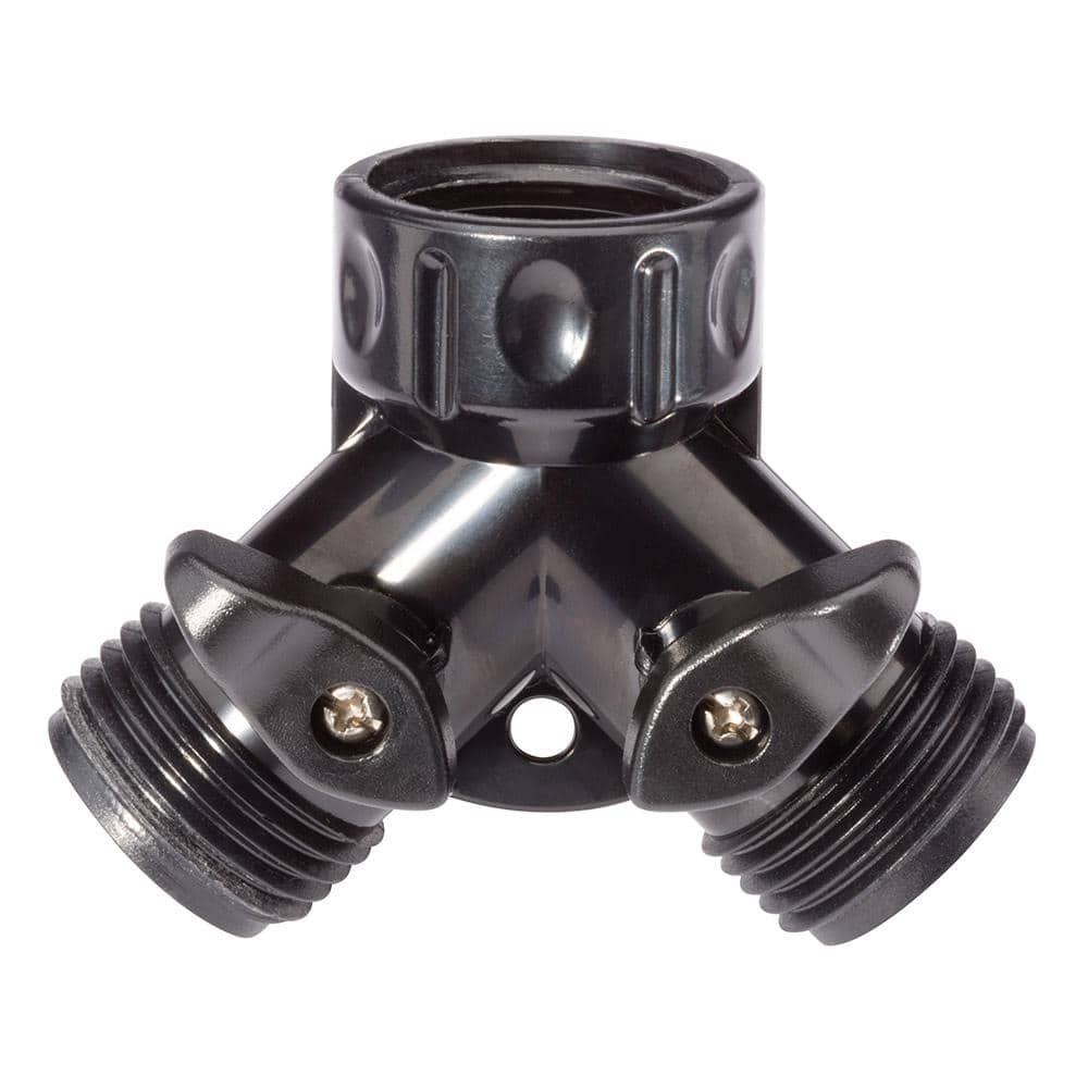Rain Bird Dual Faucet 3/4 in. 2-Way "Y" Hose Adapter YFA075X - The Home ...