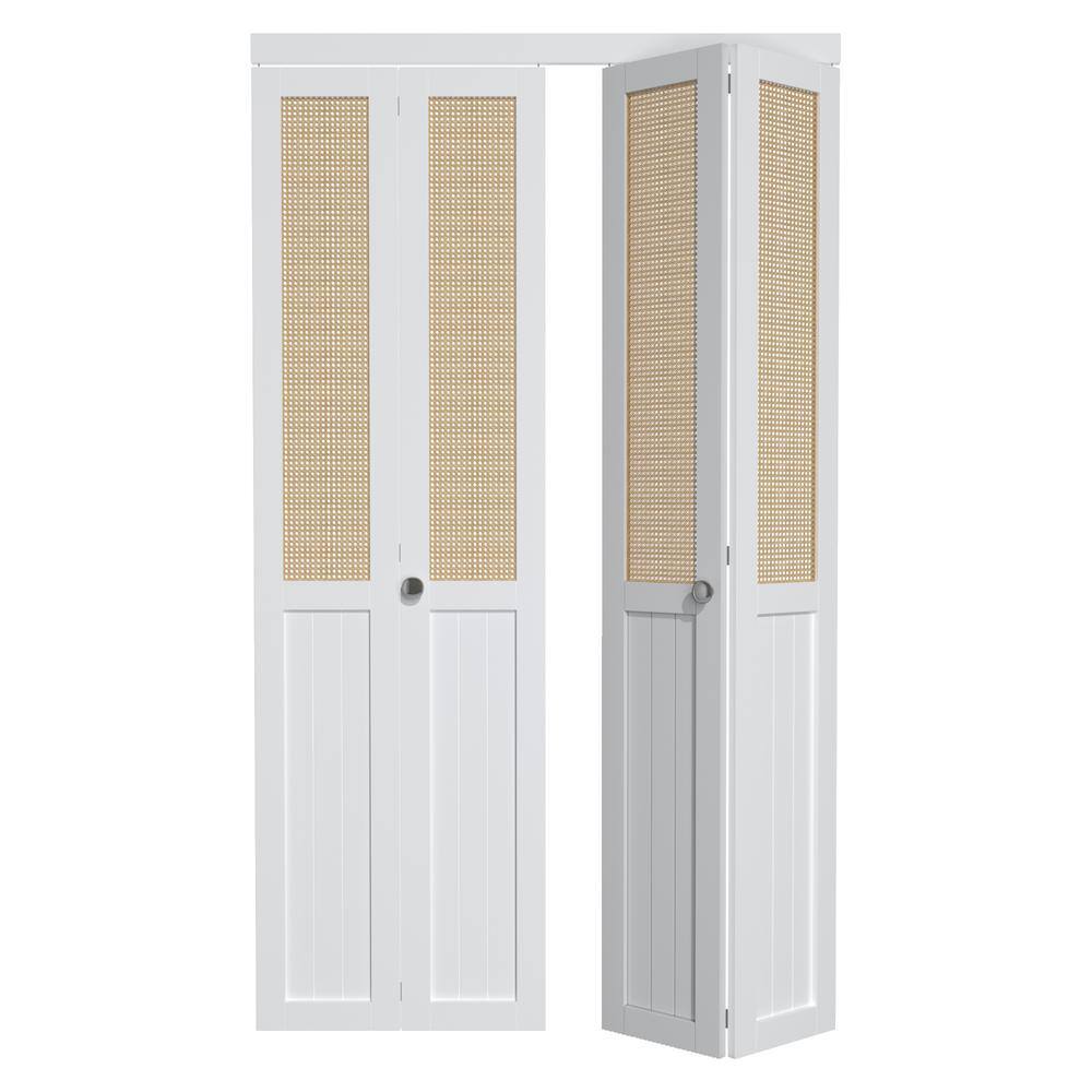 ARK DESIGN 48 in. x 80 in. Paneled Solid Core White Finished Wood and ...