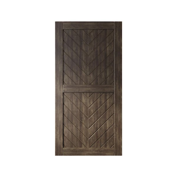 HOMACER JT3 32 in. x 80 in. C-Panel Solid Core Ebony Fishbone Design ...