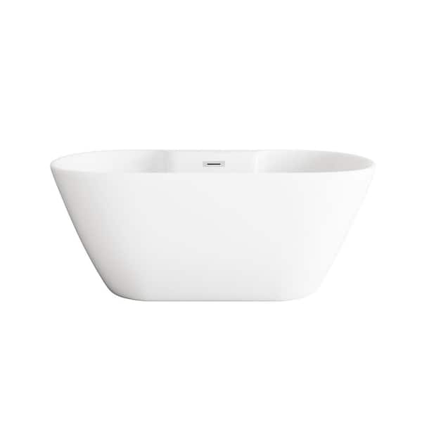 Timeless Home 59 in. x 29.5 in. Soaking Bathtub with Center Drain in ...