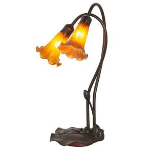 River of Goods Flora 21.5 in. Brushed Bronze Metal Table Lamp with ...