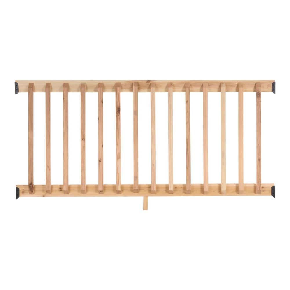 ProWood 36 in. x 72 in. Western Red Cedar Wood Deck Horizontal Railing ...