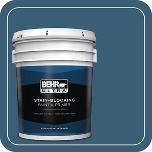 BEHR MARQUEE 1 qt. #S490-7 Superior Blue Semi-Gloss Enamel Exterior ...