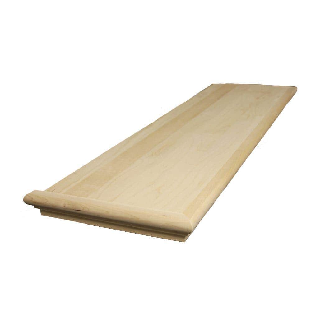 Stairtek 5/8 in. x 11-1/2 in. x 42 in. Unfinished Maple Left Return ...