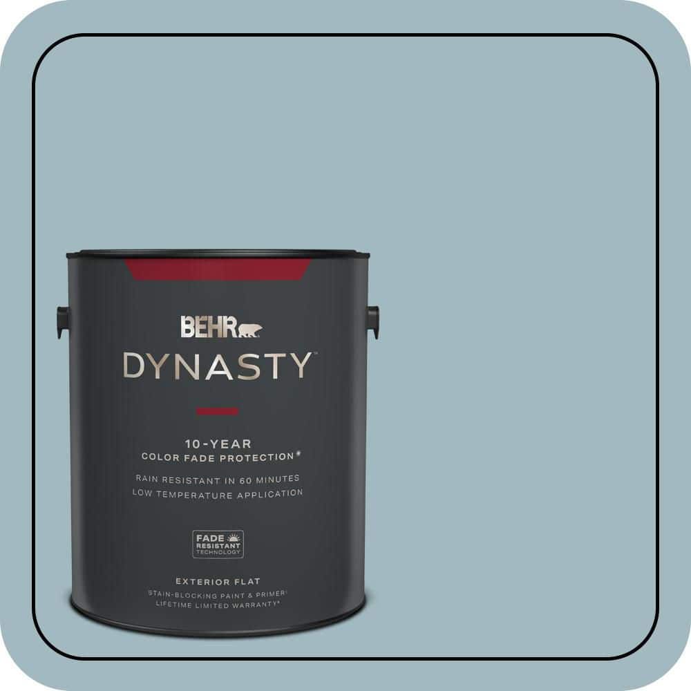 BEHR DYNASTY 1 gal. #BIC-23 Hopeful Blue Flat Exterior Stain-Blocking ...