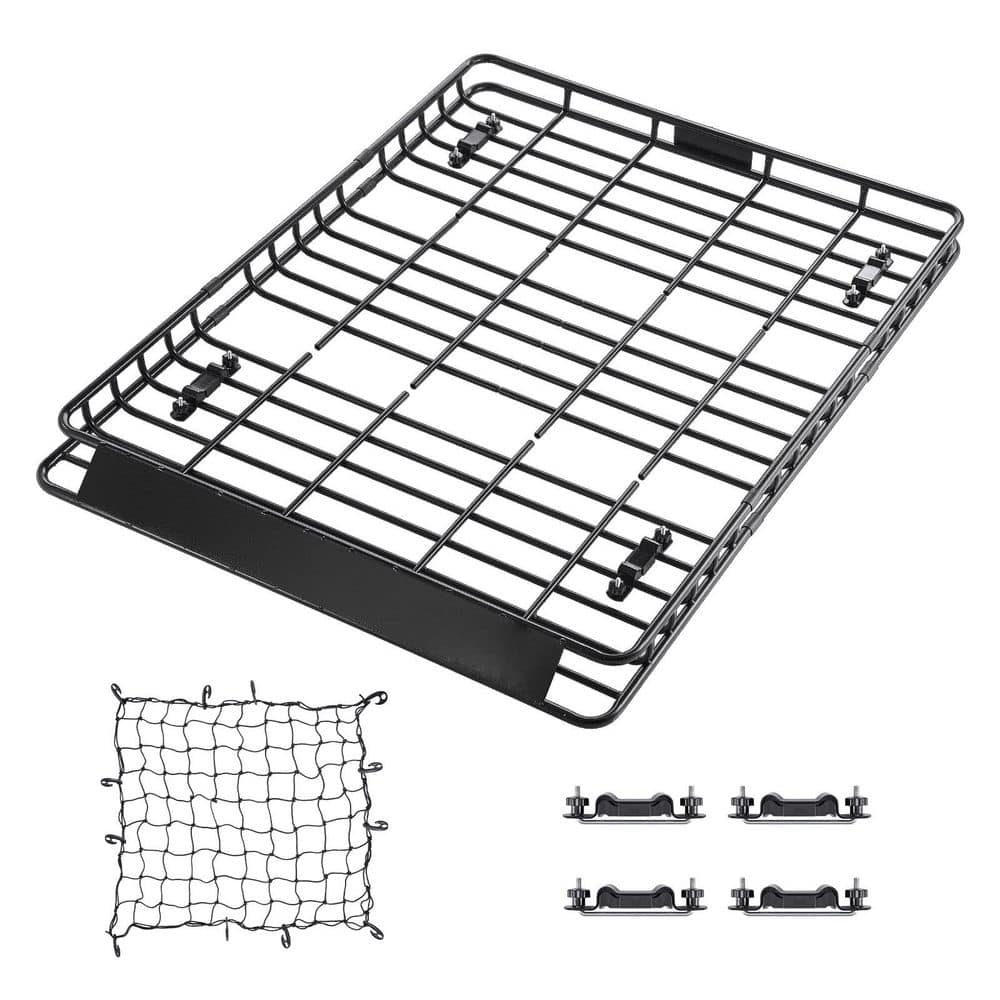 SKYSHALO 64 x 50 x 4.1 in. Roof Rack Basket, Universal Cargo Carrier ...
