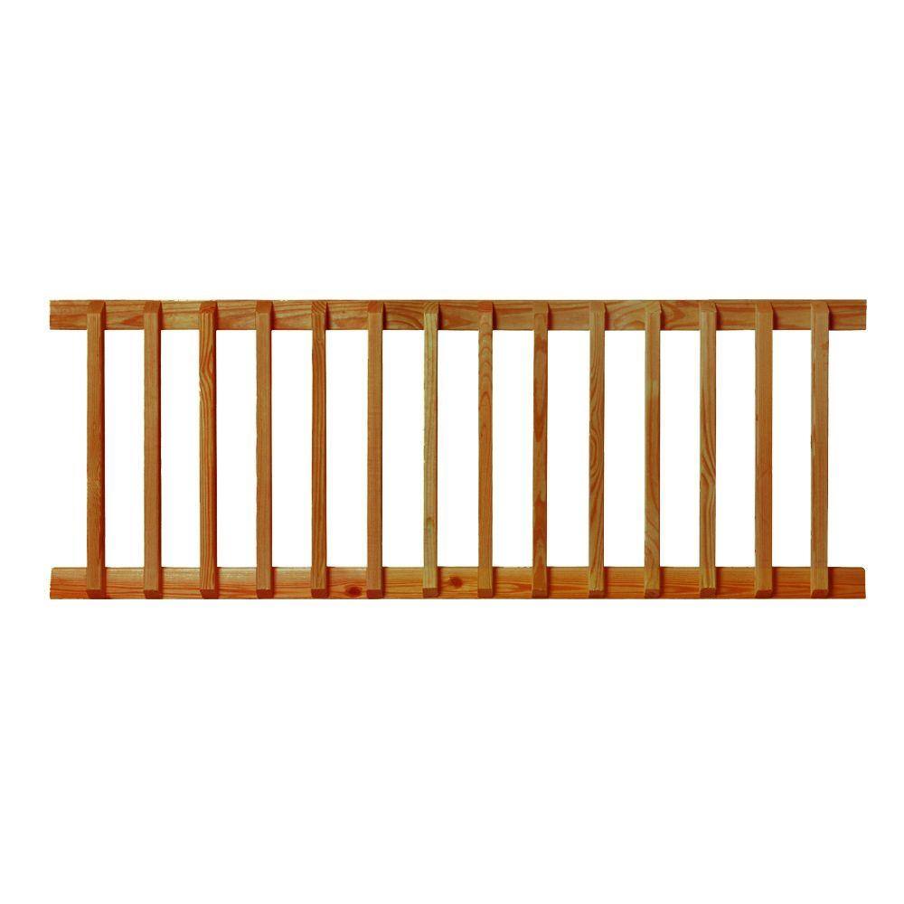 Pressure-Treated 6 ft. Cedar-Tone Pre-Built Pine Hand Rail WRC0800553 ...