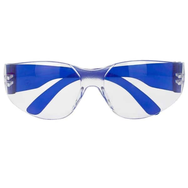 Safe Handler Blue, Crystal Clear Lens Color Temple Safety glasses, 72 ...