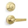 Premier Lock Polished Brass Entry Door Handle Combo Lock Set with ...