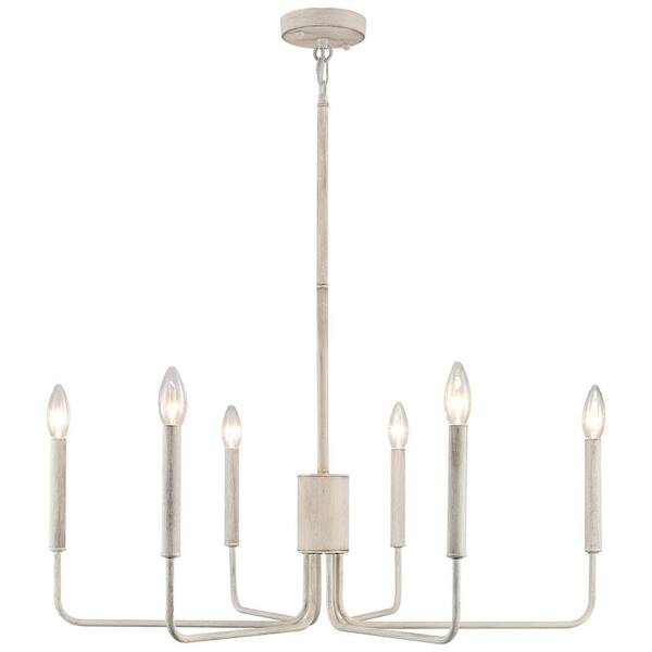 ADSENSTY 6-Light Yellowish Vintage Grey Height Adjustable Modern Linear ...