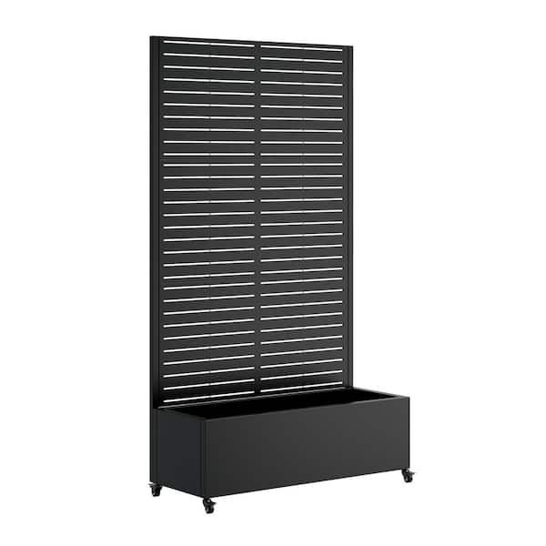 SpassWay 6 ft. H x 4 ft. W Metal Planter Box Privacy Screen Garden Bed ...