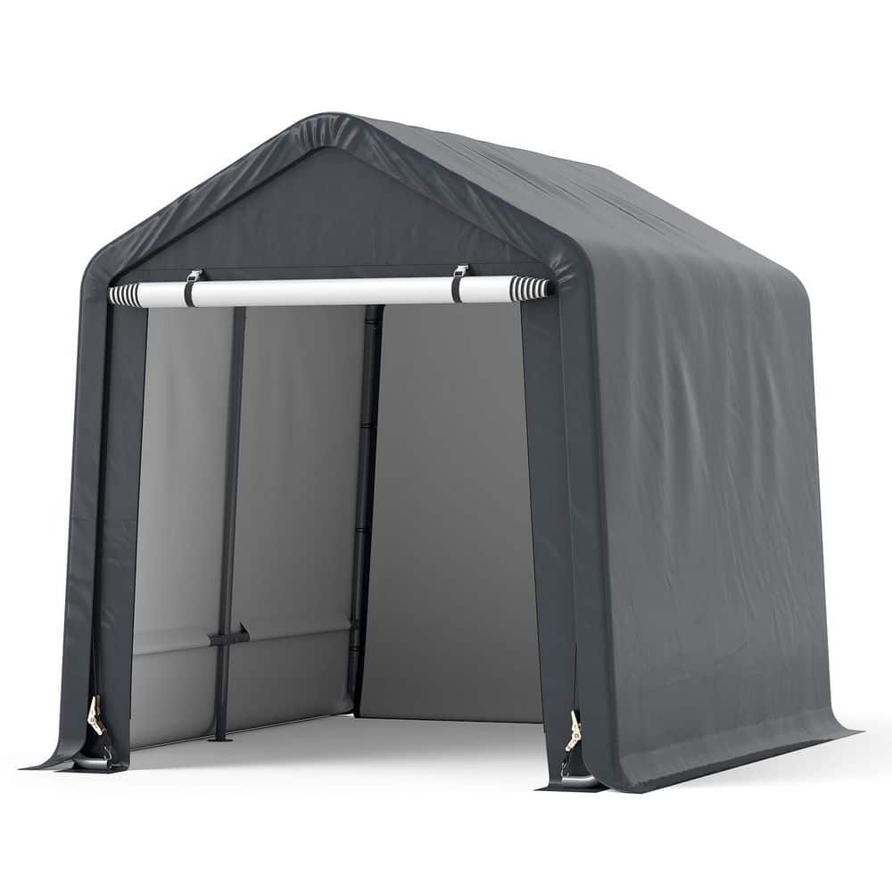 Liviza 6.5 ft. x 8 ft. Gray Portable Outdoor Storage Shelter TDS11956GR ...