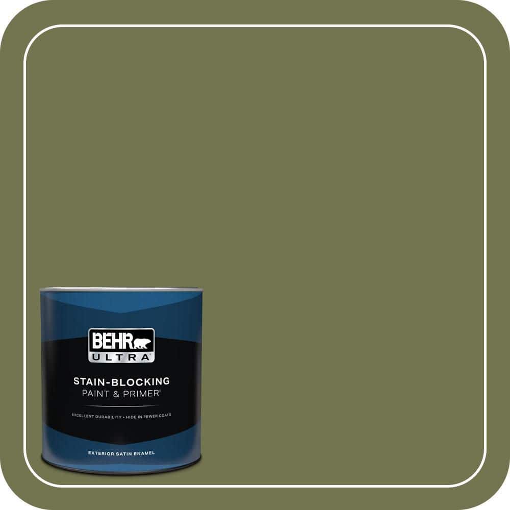 BEHR ULTRA 1 qt. #S360-6 Secret Meadow Satin Enamel Exterior Paint ...