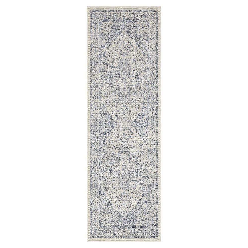 PLAYA RUG Zaria Blue 2 ft. x 8 ft. Indoor/Outdoor Area Rug ZAR-Blue-2X8 ...