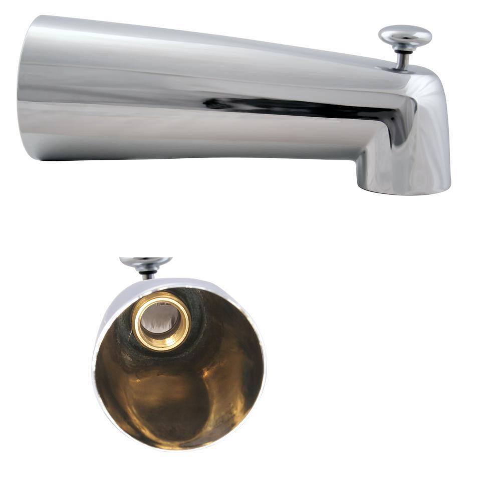 Westbrass 7 in. Extened Reach Wall Mount Tub Spout with Diverter ...