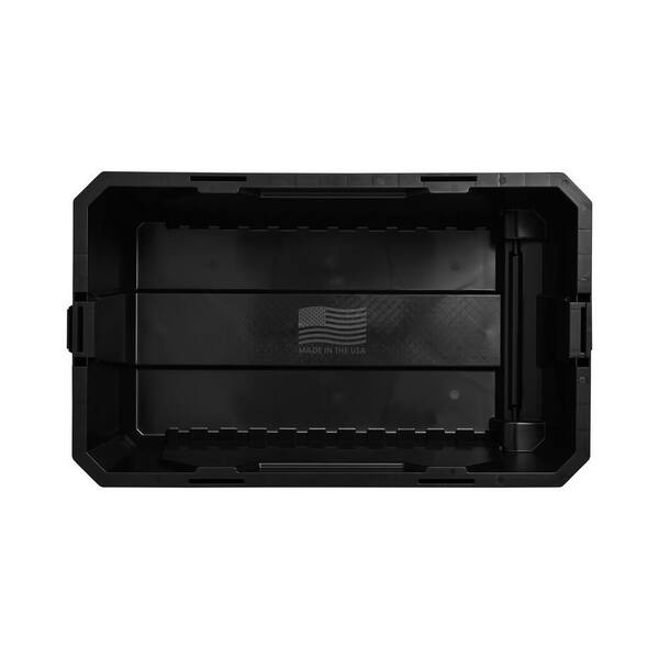 Husky 57 Gal. Pro Grip Storage Tote with Wheels in Black with Red Lid ...