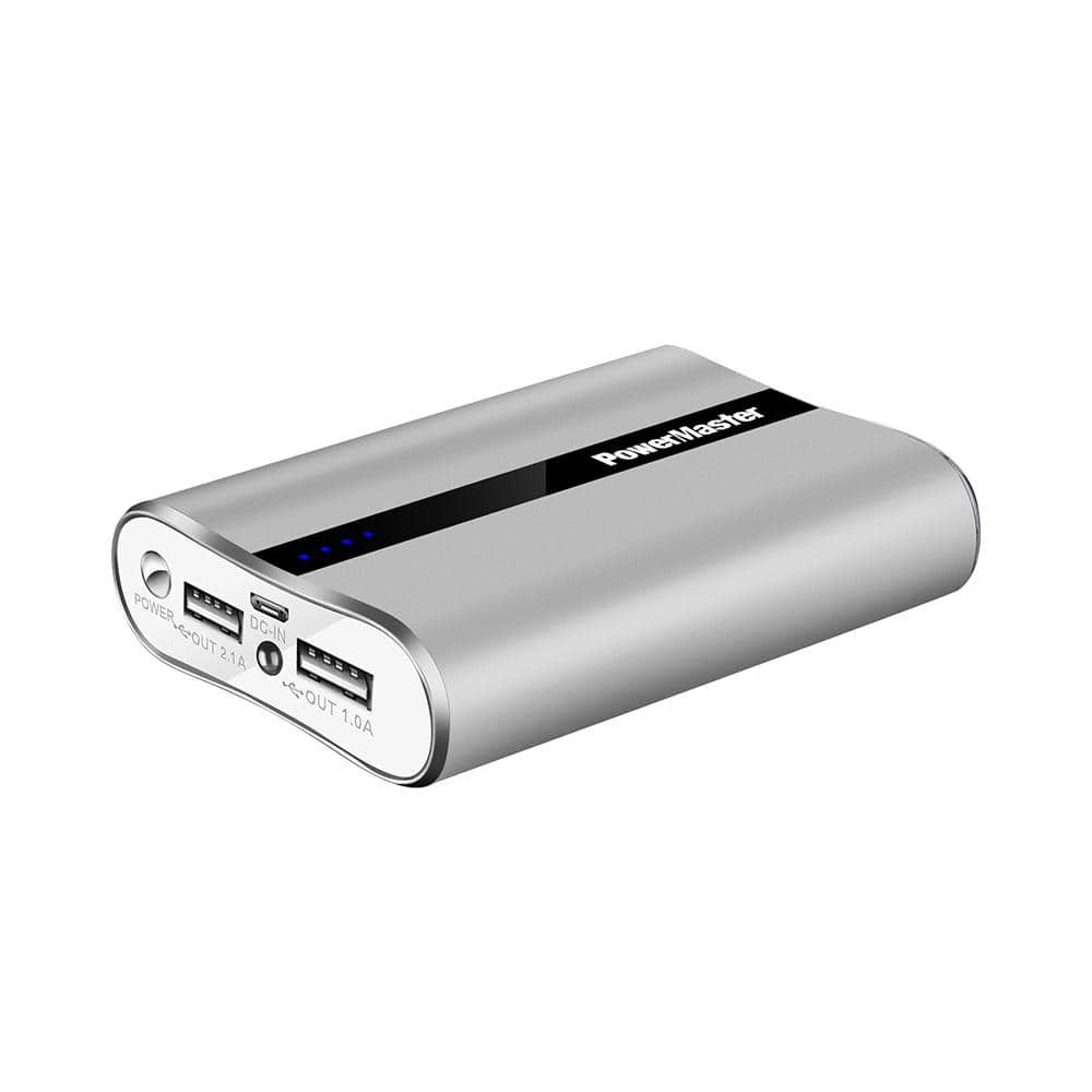 Lukyamzn 12000mAh Portable Charger Power Bank in Silver with Dual USB ...
