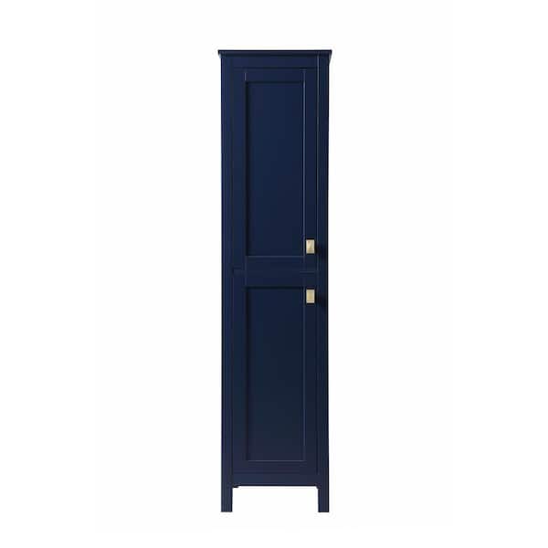 Timeless Home 16 in. W x 22 in. D x 65 in. H Blue Freestanding Linen ...