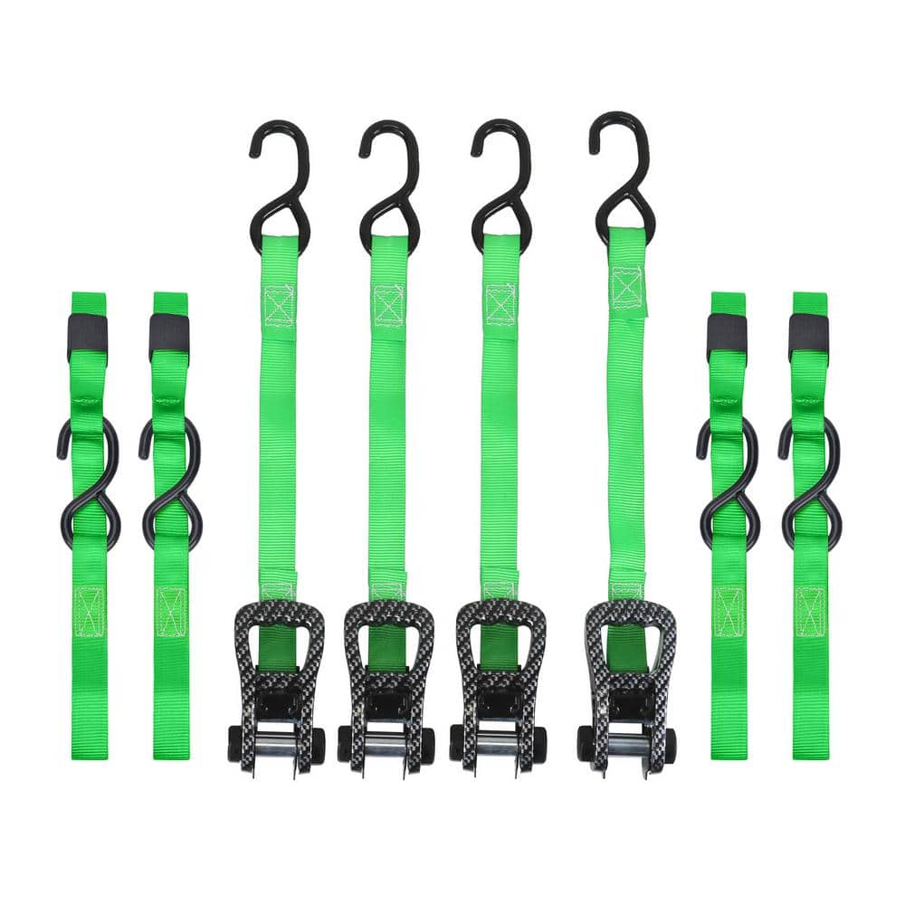 SmartStraps 14 ft. Green CarbonX Ratchet Tie Down Straps with 500 lb ...