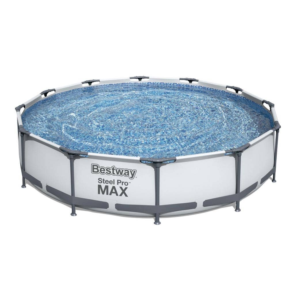 Bestway Steel Pro Max 12 ft. Round x 30 in. Deep Above Ground Swimming ...