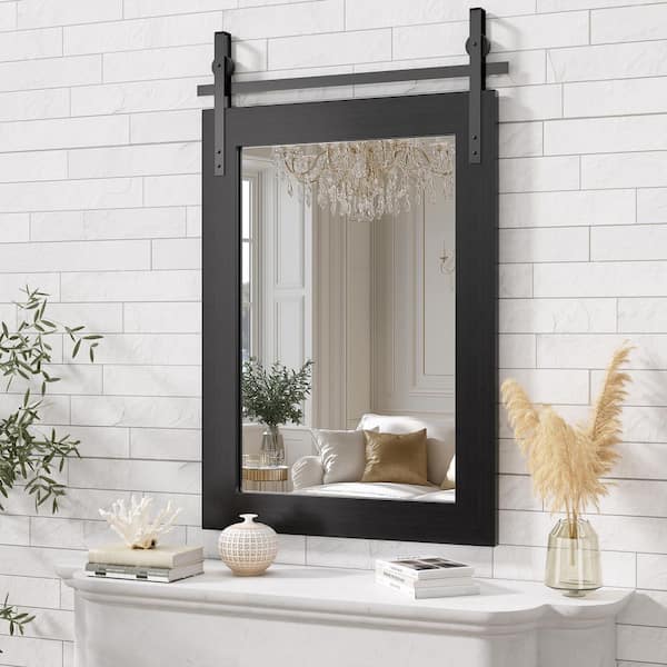 Vosuja Black 24 in. W x 36 in. H Rectangle Wood Framed Farmhouse Wall ...