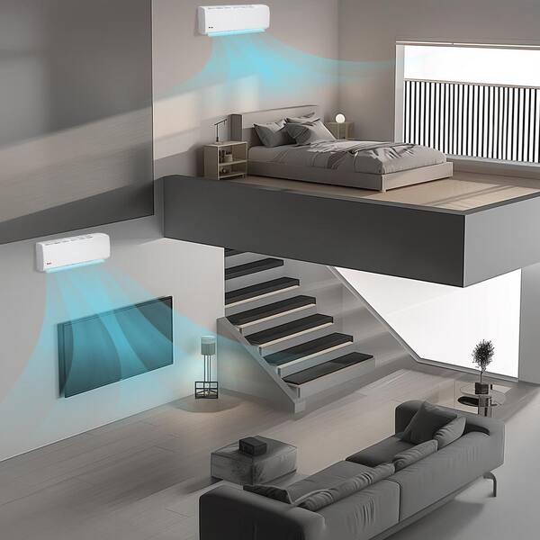 Karl home 19 SEER2 18000 BTU 1.5-Ton 2-Zone WiFi Ductless Mini Split ...