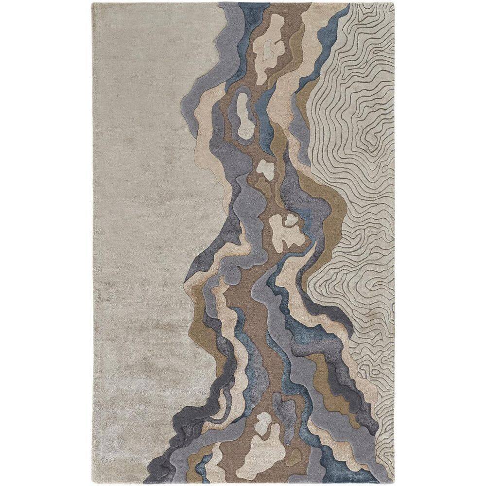 HomeRoots 5 x 8 Tan, Brown Abstract Area Rug 2000514849 - The Home Depot