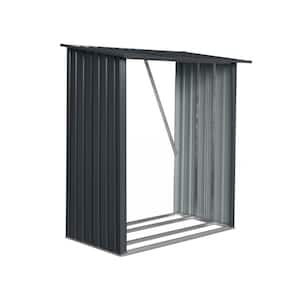 Cesicia 18 in. D x 59 in. W x 48 in. H Galvanized Steel Firewood ...