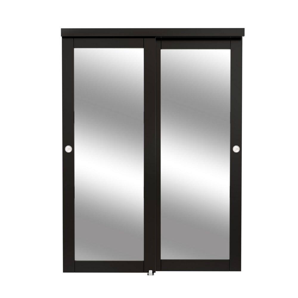 ARK DESIGN 60 in. x 80 in. 1 Lite Mirror Glass Black Finished MDF ...