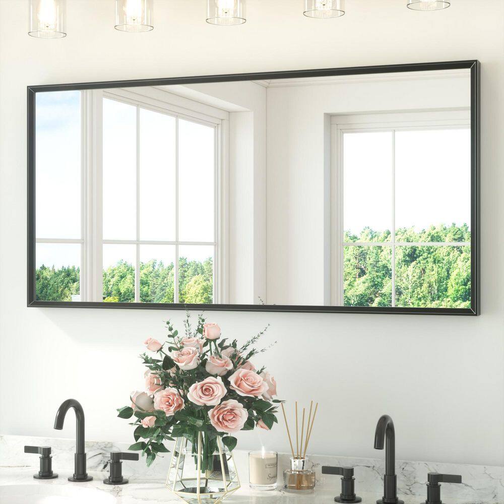KeonJinn 48 in. W x 24 in. H Rectangle Aluminum Framed Wall Bathroom ...