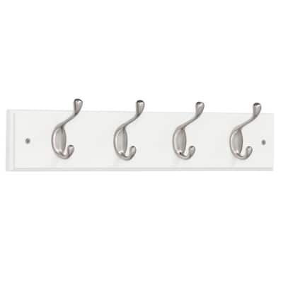Liberty 18 in. Black and Satin Nickel Heavy Duty Hook Rack 131584