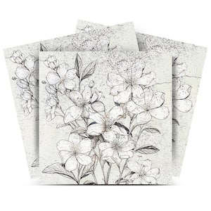 MI ALMA Grey and Ivory R24 7 in. x 7 in. Vinyl Peel and Stick Tile (24 ...