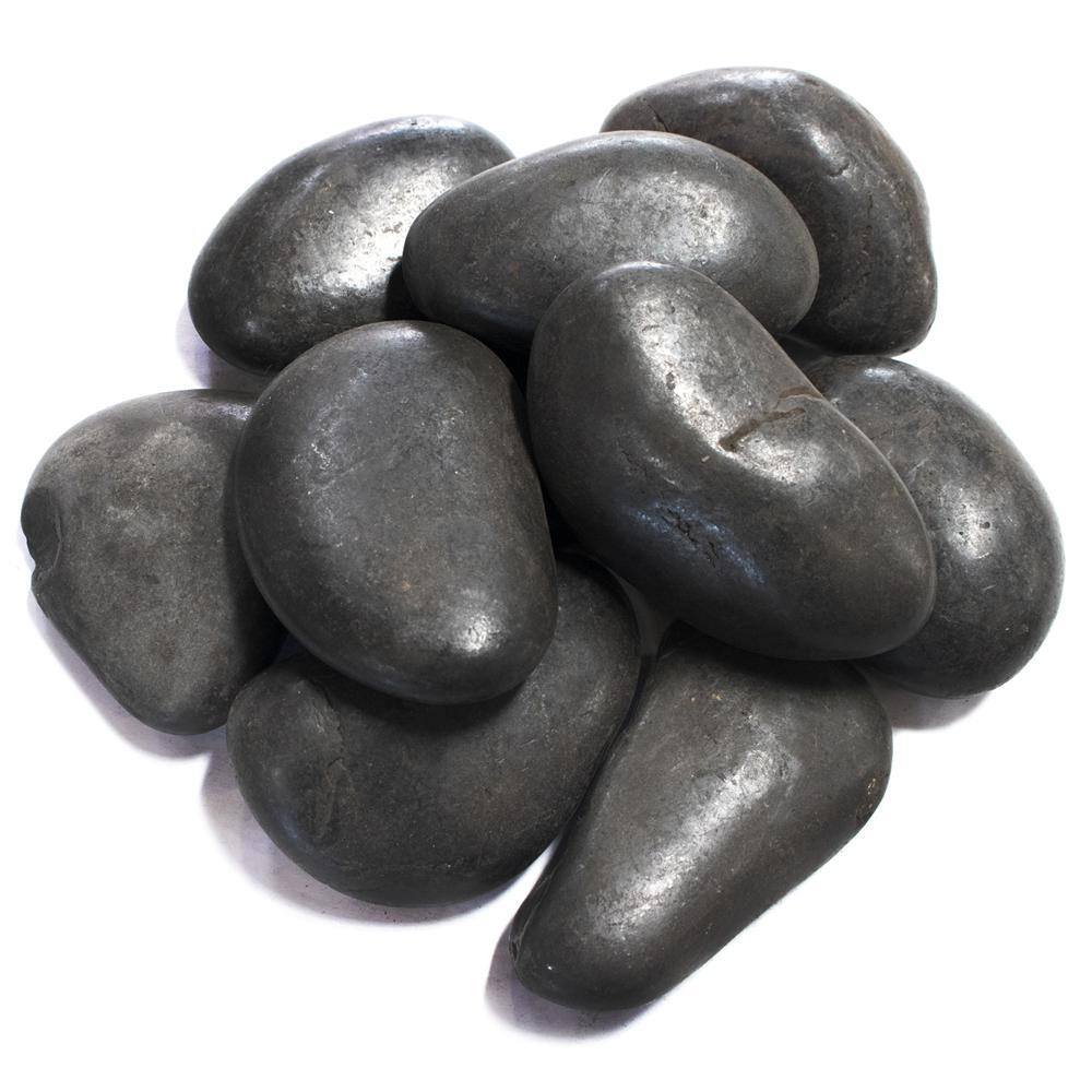 Geobunga 0.75 cu. ft. 3 in. x 5 in. 50 lbs. Polished Black Pebble 10103 ...