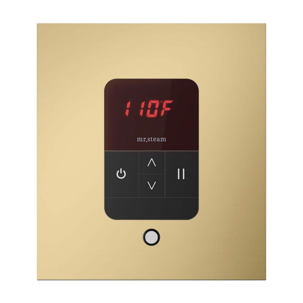Mr. Steam iTempo Square Steam Shower Control in Satin Brass MSITEMPOSQ ...
