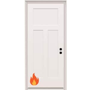 Steves & Sons 32 in. x 80 in. 2P Sqtp LHIS Primed Composite 20 Min Fire-Rated House-to-Garage ...