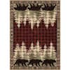 Mayberry Rug American Destination Blowing Rock Red 5 ft. x 8 ft. Lodge ...