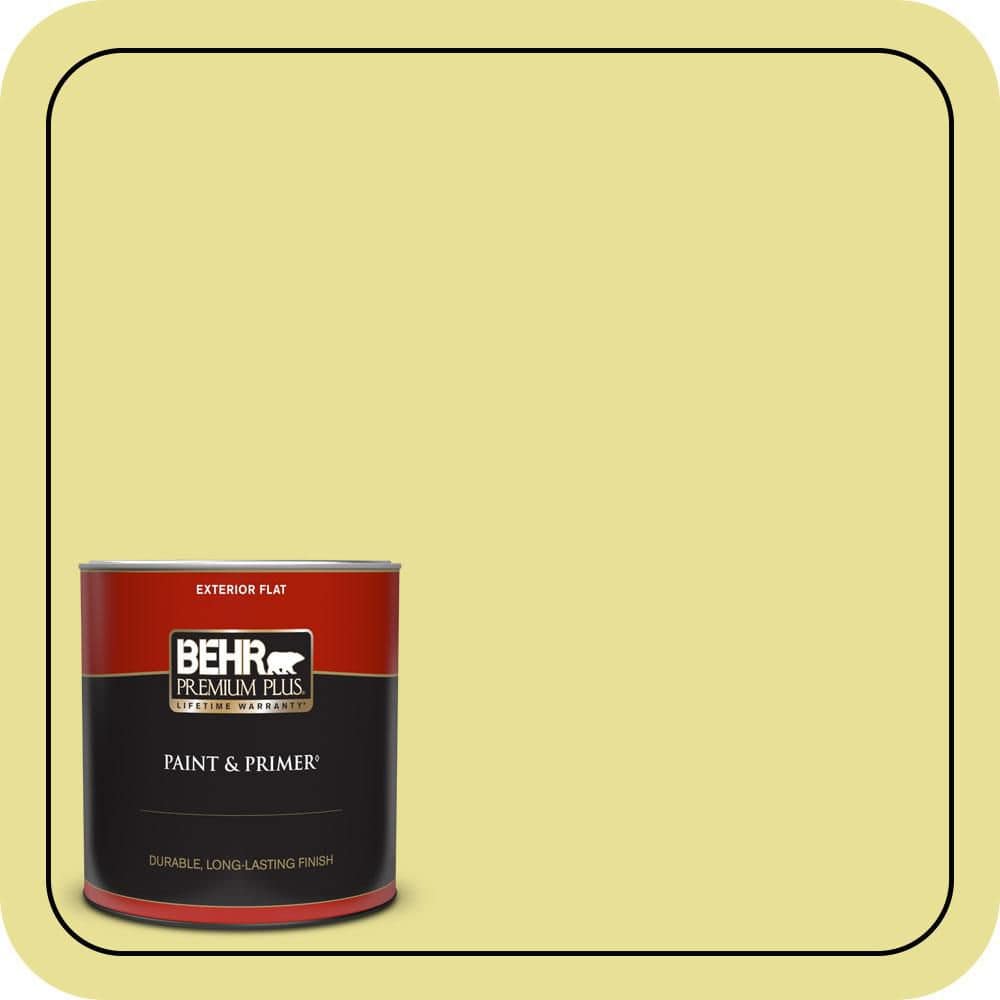 BEHR PREMIUM PLUS 1 qt. #P340-3 Reviving Green Flat Exterior Paint ...