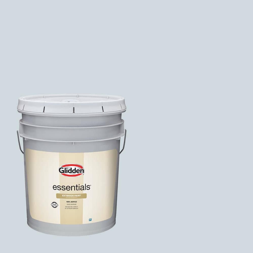Glidden Essentials 5 gal. Zen PPG1040-1 Semi-Gloss Exterior Paint ...