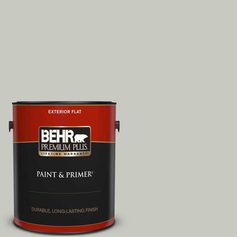 BEHR PREMIUM PLUS 1 gal. #N360-2 Silver Marlin Flat Exterior Paint ...
