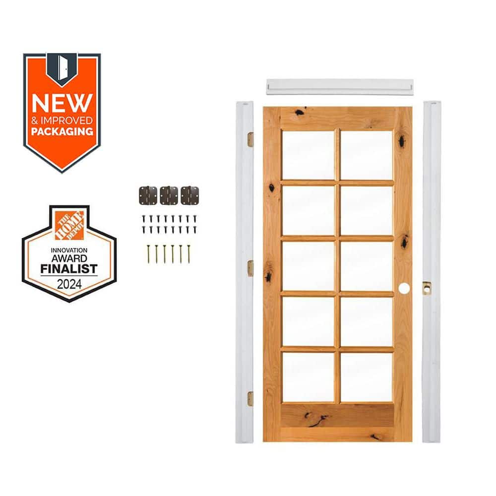 Krosswood Doors 24in.x80in. Left-Hand 10-Lite Clear Glass Clear Stain ...
