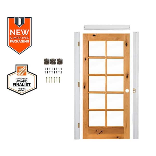 Krosswood Doors 24in.x80in. Left-Hand 10-Lite Clear Glass Clear Stain ...