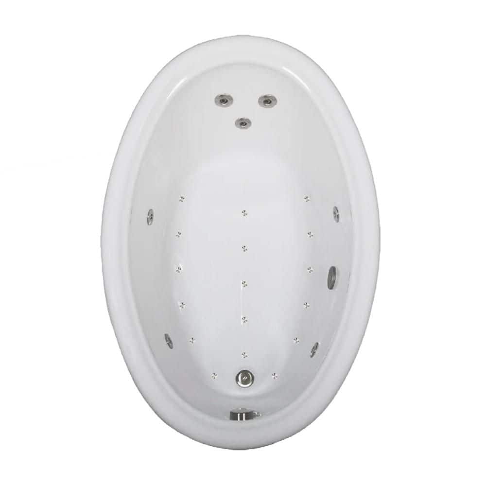 Comfortflo 60 in. x 42 in. Acrylic Oval Drop-in Whirlpool and Air ...