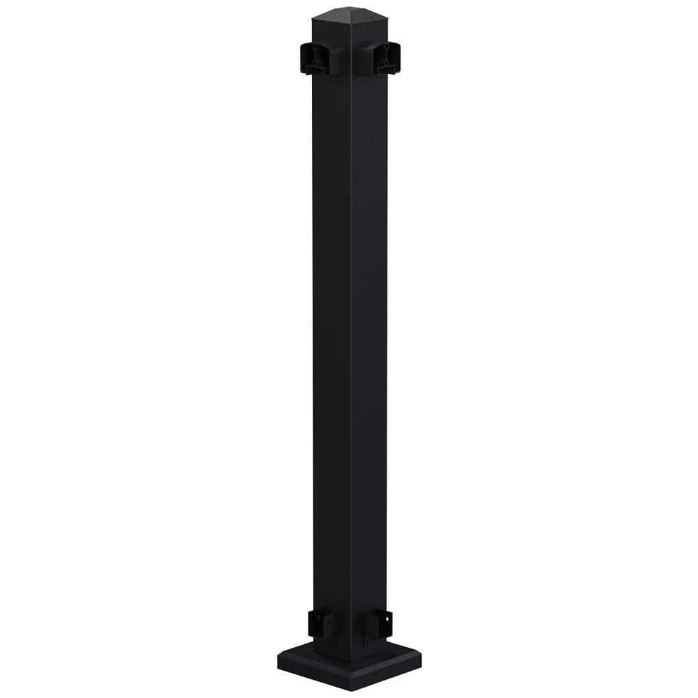 PEAK Aluminum Railing 36 in. H x 5-11/16 in. W Matte Black Aluminum ...