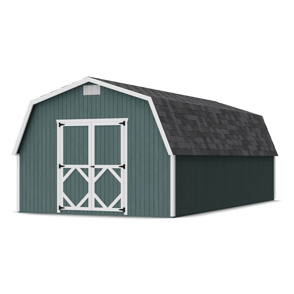Little Cottage Co. Classic Gambrel 12 ft. x 24 ft. Outdoor Wood Storage ...