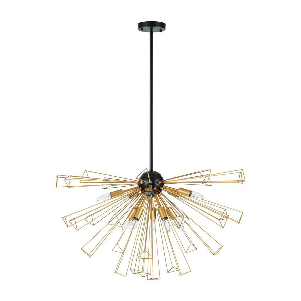 Rennnsan Mariah 10-Light Black with Gold Sputnik Sphere Chandelier ...
