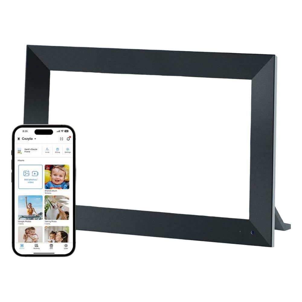 Lukyamzn 10.1 in. AI-Powered Digital Picture Frame with Free Unlimited ...