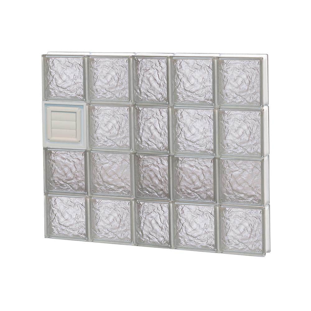 Clearly Secure 36.75 in. x 31 in. x 3.125 in. Frameless Ice Pattern ...