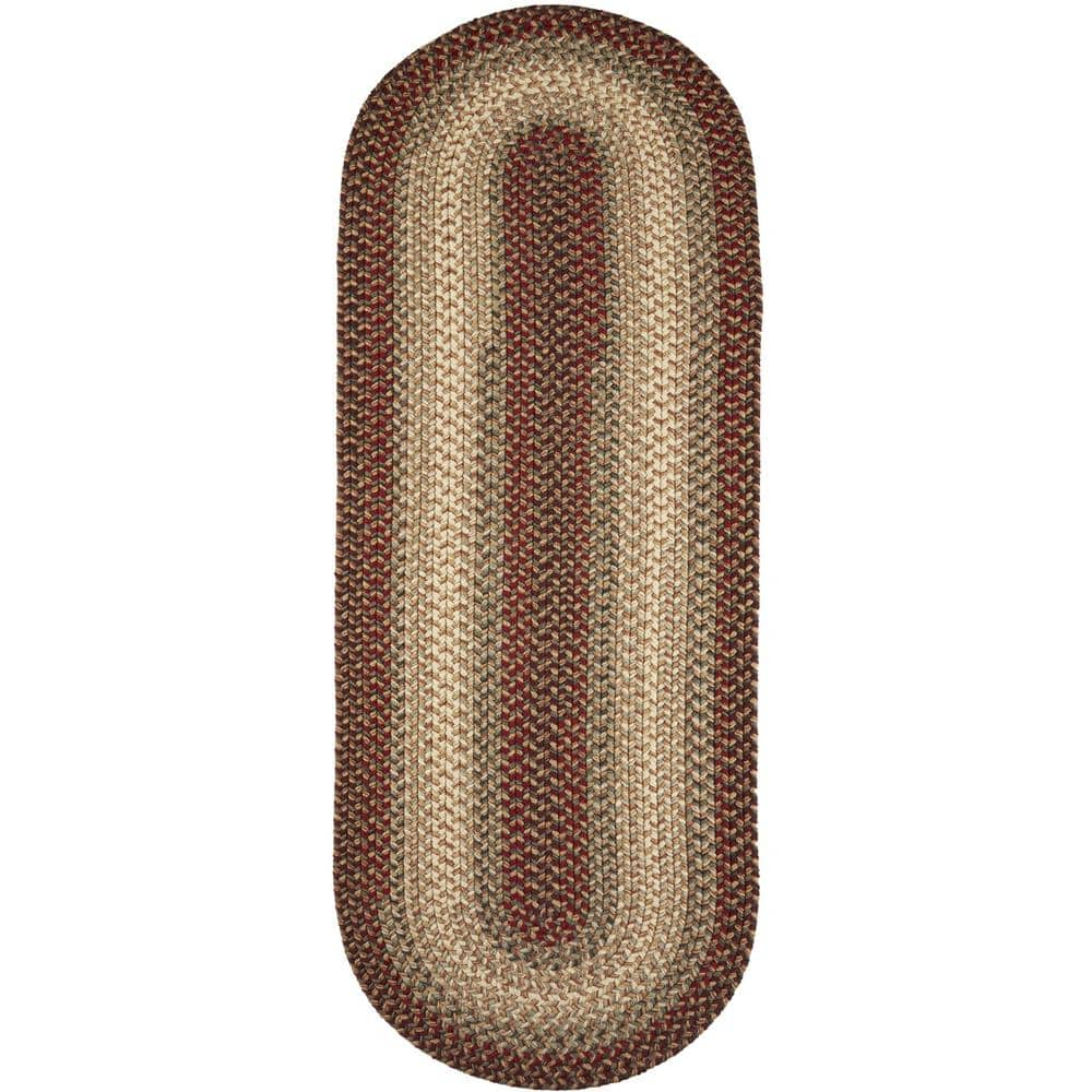 Rhody Rug Ombre Spanish Red 2 ft. x 8 ft. Indoor/Outdoor Braided Runner ...