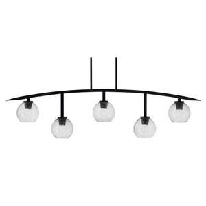 Siena 5-Light Matte Black Billiard-Light with White Marble Glass Shades ...