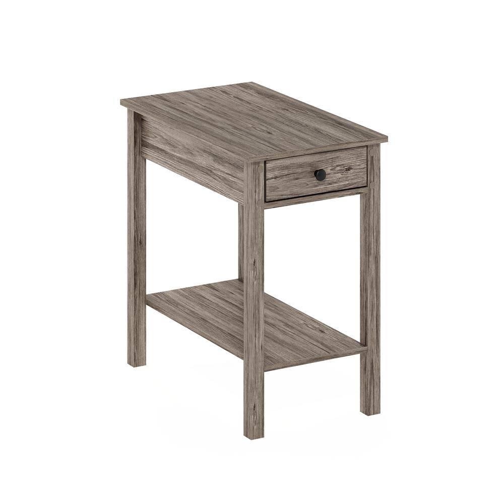 Furinno Montale 12.8 in. Rustic Oak Rectangle/Long Wood Side Table with ...